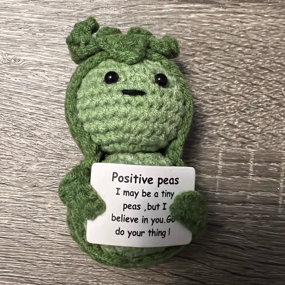 Other | Green Crochet Positive Pea Plush | Poshmark